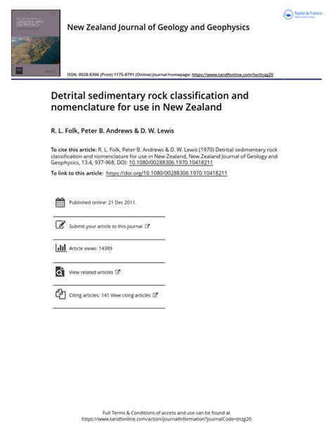Detrital Sedimentary Rock Classification And Nomenclature For Use In