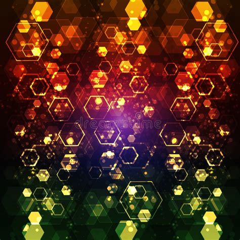Abstract Futuristic Glowing Hexagons Background Abstract Art Design Wallpaper Stock Vector