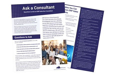Questions To Ask An ERP Software Consultant ERP Advisors Group