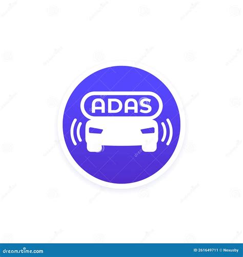 Advanced Driver Assistance System Icon Vector Stock Vector