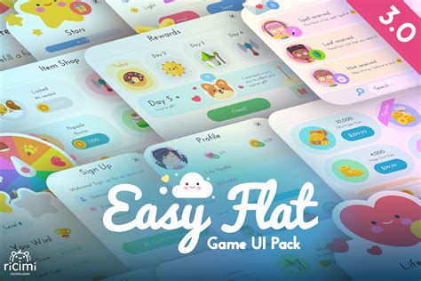 Easy Flat Gui Pack 2d Gui Unity Asset Store
