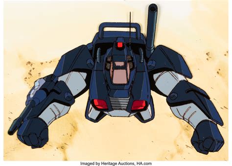 Fang Of The Sun Dougram Production Cel With Production Background Lot