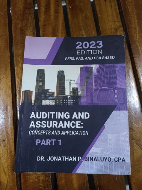 Auditing And Assurance Concepts And Application Part 1 By Binaluyo 2023 Hobbies And Toys Books