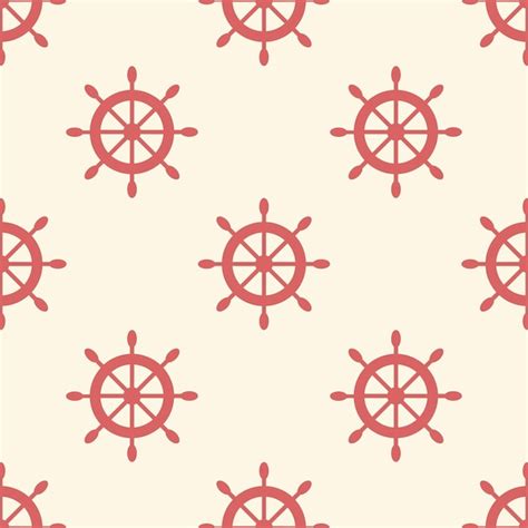 Premium Vector Nautical Seamless Pattern With Geometric Ship Wheels