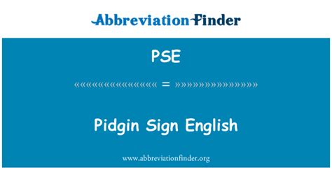 Pse Significa Signo Inglés Pidgin Sign English