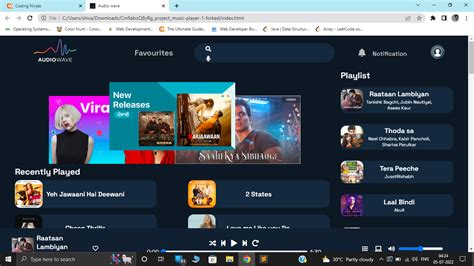 GitHub Shivamrai Music Player Project Major Project Build On Coding Ninjas Frontend Web
