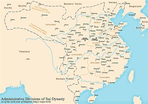 Sui Dynasty Map Illustration World History Encyclopedia