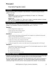 Lab Free Fall Prelab Pre Lab Free Fall Projectile Motion References This Lab Concerns