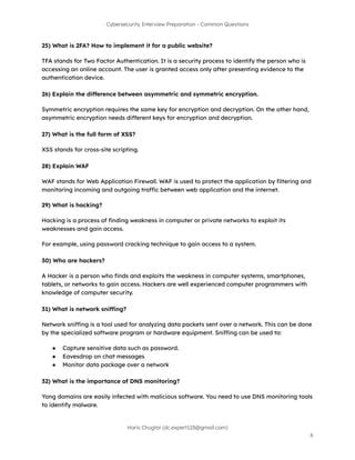 Cybersecurity Interview Preparation Questions Pdf