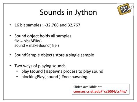 Ppt Sounds In Jython Powerpoint Presentation Free Download Id1455445