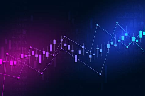 주식 시장 그래프 또는 Forex 무역 비즈니스 및 금융 개념 보고서 및 어두운 배경에 투자를 위한 차트 벡터 일러스트 레이 션 개념에 대한 스톡 벡터 아트 및 기타 이미지