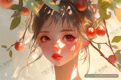 Ai创作图板绘少女 板绘少女插画 樱桃女孩插画 小满樱桃美女插画 原创厚涂 速涂插画 日系美女插画 水蜜桃女孩包装插画 板绘插画 厚涂少女 插画临摹 荔大冬枣插画 荔枝插画包装 原创板绘 原创