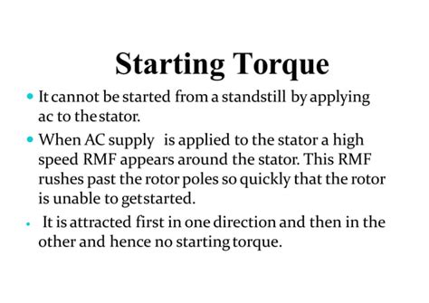 Synchronous Motor Starting Torque Types Equivalent Circuit Torque