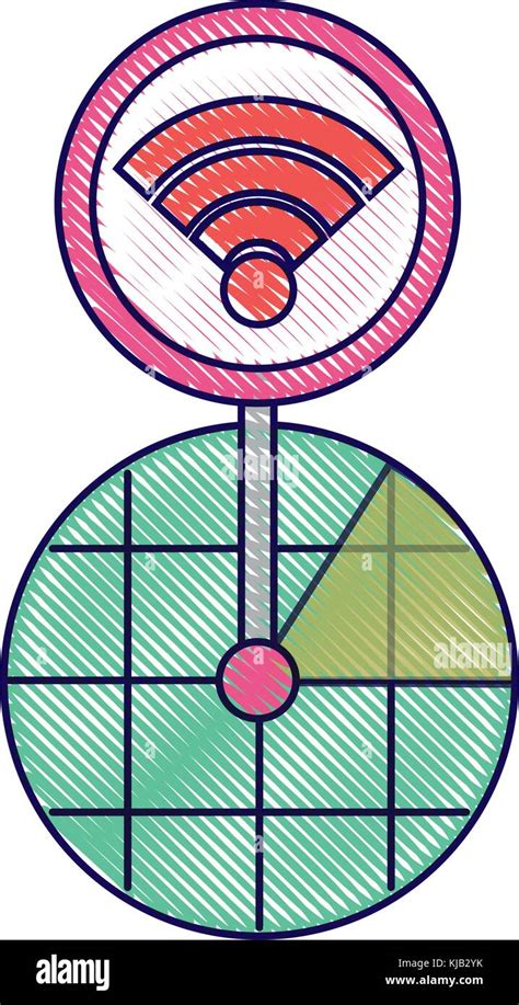 Gps Navigation Screen Pointer Map Wifi Connection Stock Vector Image Art Alamy