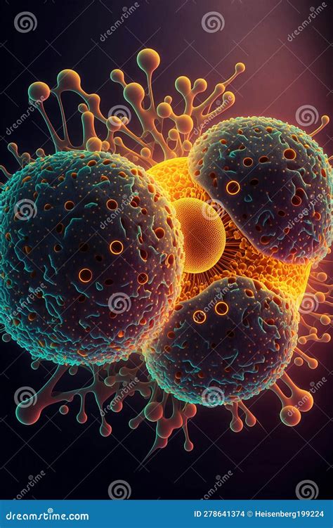 Cancer T Cell Virus 3d Render Stock Illustration Illustration Of