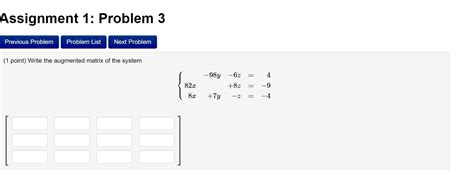 Solved Assignment 1 Problem 3 Previous Problem Problem List