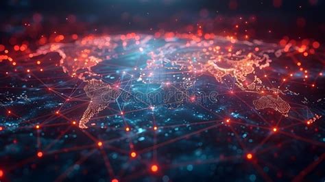 Mapping Worldwide Connectivity A Futuristic Global Network On A Dark Background Concept Stock