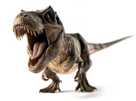 A Detailed And Realistic Representation Of A Tyrannosaurus Rex With An Open Premium Ai