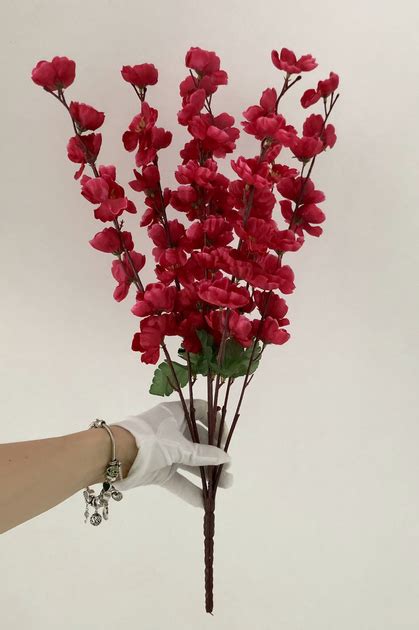 Штучна гілка Яблуневий цвіт малиновий купити онлайн на Rozetka