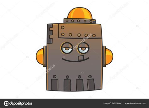 Cute Robot Happy Vector Illustration Isolated White Background Stock Vector By ©f1digitals 242558864