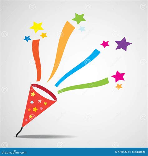 Party Popper Explosion Stock Vector Illustration Of Confetti 47155434