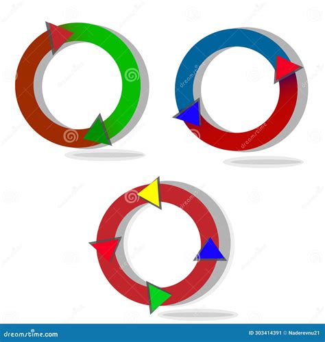 Rotation Round Cycle Vector Scheme Process Template Stock Vector Illustration Of Technology