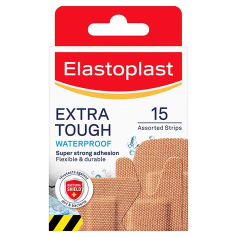 Elastoplast Extra Tough Waterproof Asssorted Shapes 15 Pack Healthylife