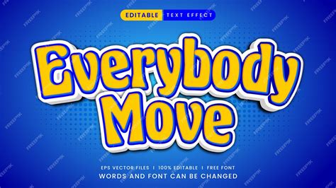 Premium Vector Editable Text Effect In Cartoon Everybody Style