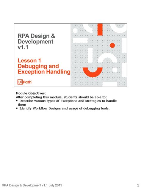 lesson 14 debugging and exception handling pdf debugging automation