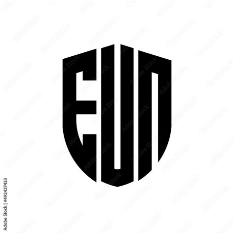 Eun Letter Logo Design Eun Modern Letter Logo With Black Background