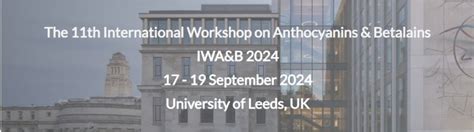 Save The Date 11th International Workshop On Anthocyanins And Betalains