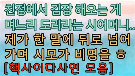 사이다사연 모음 제 말에 시모가 뒤로 넘어갔어요 사이다사연 사이다썰 미즈넷사연 응징사연 반전사연 참교육사연 라디오사연