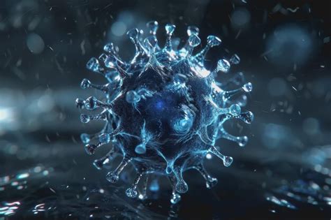 Premium Photo Abstract Representation Of A Virus Particle With The Spiky Surface On A Dark