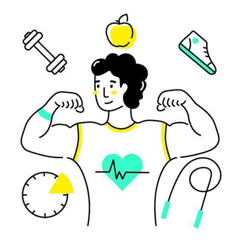 Здоровый образ жизни Премиум векторы