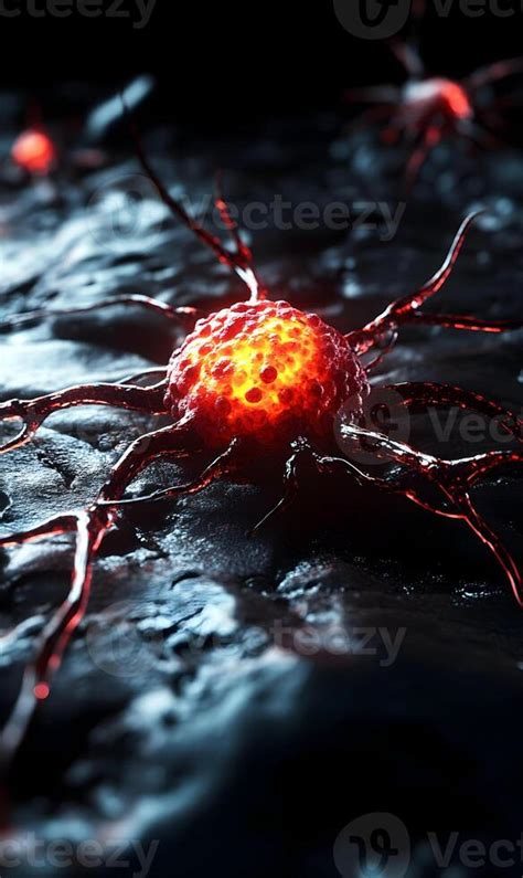 Dramatic Depiction Of Microscopic Cellular Structures Showcasing Intricate Biological Processes