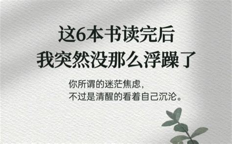 读完这6本书，我突然没那么浮躁了。 哔哩哔哩