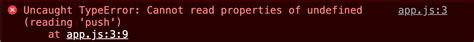 Cómo arreglar TypeError No se puede leer la propiedad push de undefined en JavaScript