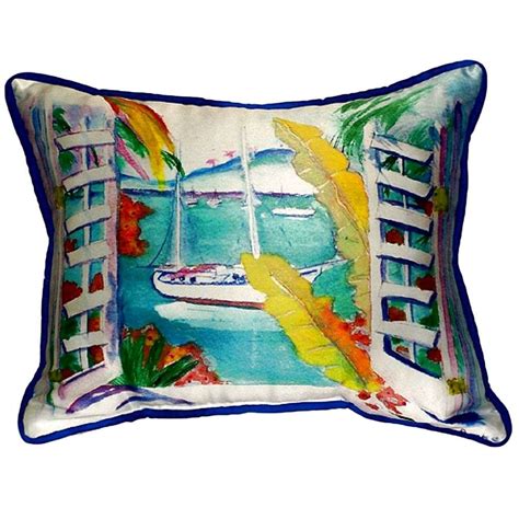 Tropical Bay View Coastal Pillow Nautical Fun Style