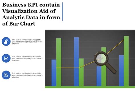Business Kpi Contain Visualization Aid Of Analytic Data In Form Of Bar Chart Presentation