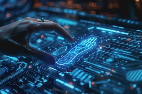 Premium Photo Closeup Hand That Touches On Digital Iot Ai Chatbot