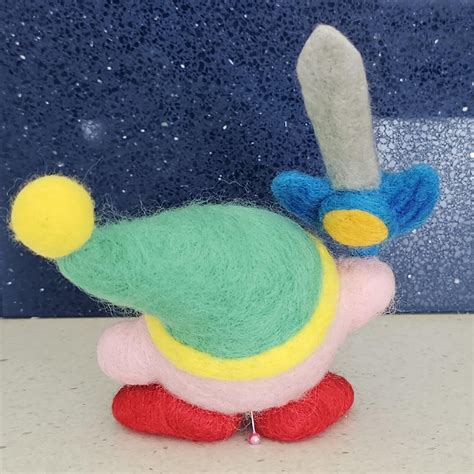 Needle Felted Sword Kirby R Nintendostitch