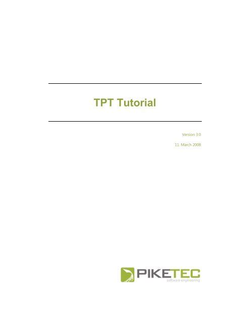 Tpt Tutorial Piketec