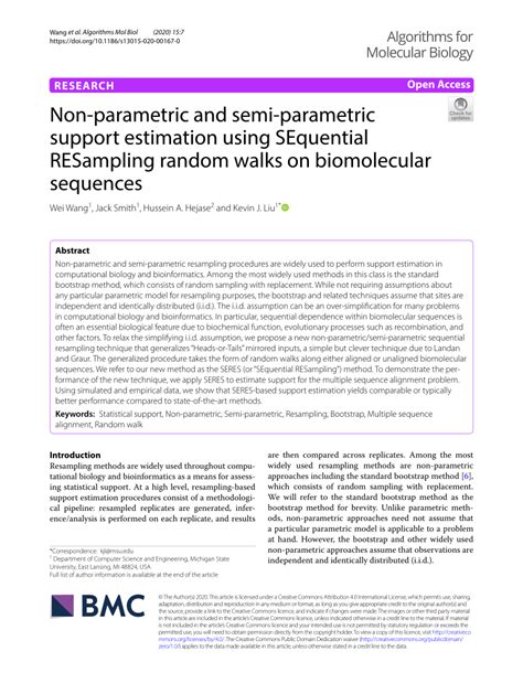Pdf Non Parametric And Semi Parametric Support Estimation Using Sequential Resampling Random