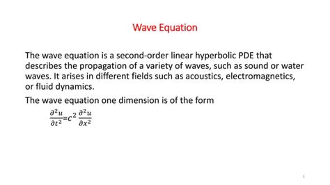 Wave Equation Pptx PPTX Physics Science