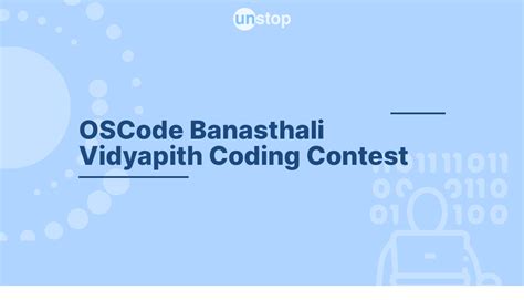 Oscode Banasthali Vidyapith Coding Contest By Oscode Banasthali