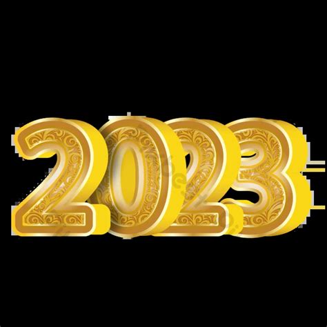 Golden 3d 2023 Text Design 일러스트 Png Eps 무료 다운로드 Pikbest
