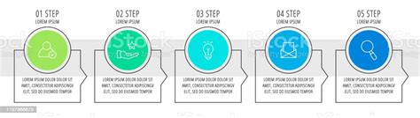 현대 벡터 플랫 일러스트레이션입니다 다섯 가지 요소 모양 아이콘 화살표와 인포 그래픽 원 템플릿 프리젠 테이션 웹 디자인