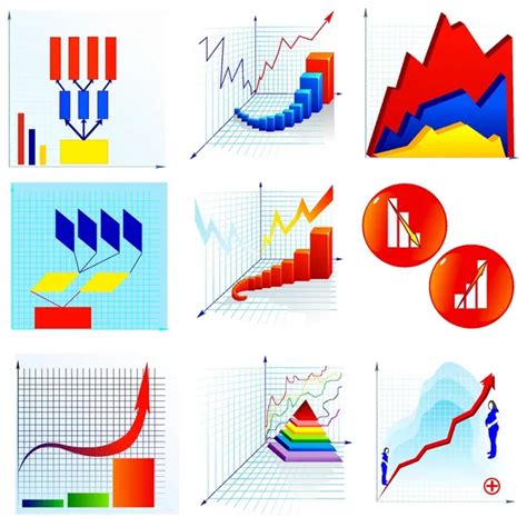 business performance graphs — stock vector © joingate 5940920