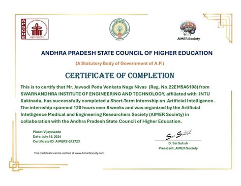 Peda Venkata Naga Nivas Javvadi On Linkedin Al Artificialintelligence Internship