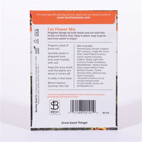Wildflower Cut Flower Wildflower Mix Seed Packets Bentley Seeds